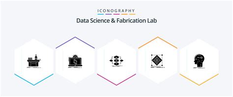 Data Science And Fabrication Lab 25 Glyph Icon Pack Including Grid