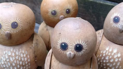 Gourd Owl Figurine Owl Decor Owl Art Owl Gift Shelf Decor Etsy