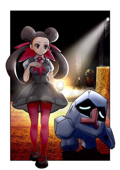 Nabe Puyo Cofagrigus Nosepass Roxanne Pokemon Nintendo Pokemon Commentary Request 1girl