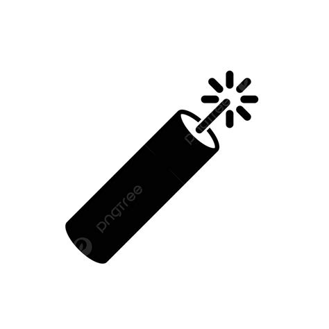 Isolated Dynamite Stick Icon In Black Sign Power Explode Web Vector