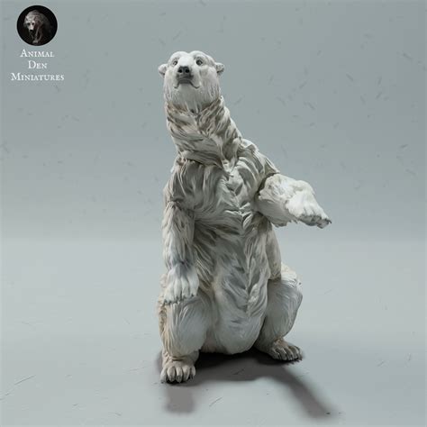 Файл Stl Полярный медведь сидит 🐉・3d печатная модель для загрузки・cults