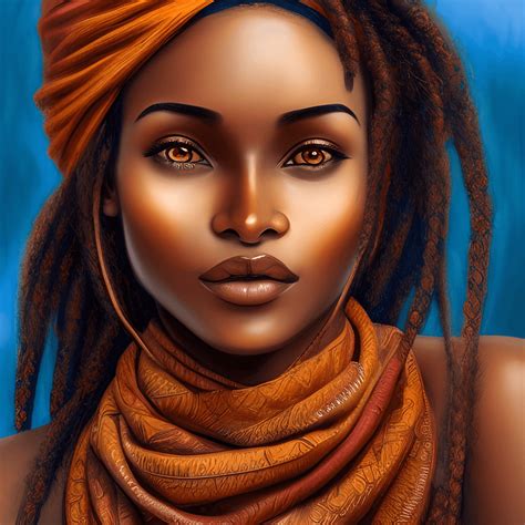 Beautiful Caramel Skin Tone African Woman Afro · Creative Fabrica