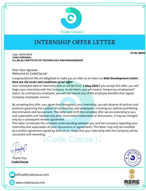 Vasu Agrawal On Linkedin Webdevelopment Intern Codeclause