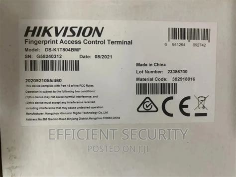 Hikvision Fingerprint Access Control Terminal In Ikeja Safety Equipment And Protective Gear