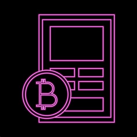 Premium Vector Cryptocurrency Bitcoin Calculating Neon Vector Symbol