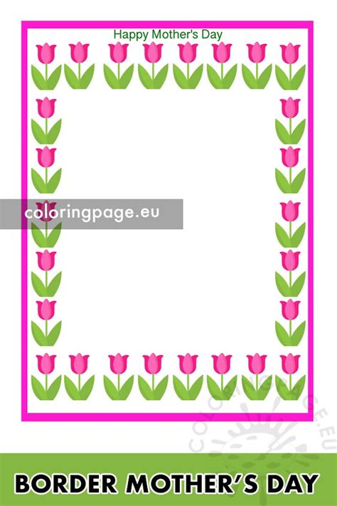 Border Mothers Day Template Coloring Page