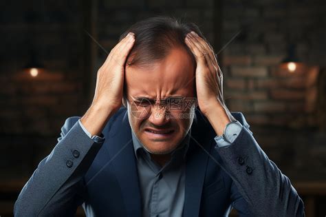 深感困扰的中年商人高清图片下载 正版图片600693418 摄图网