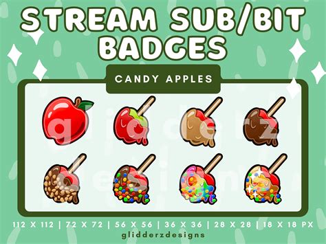 Candy Apple Sub Badges Twitch Halloween Twitch Badges Twitch Halloween