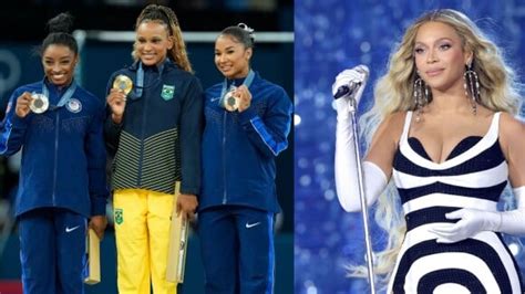 Foto Simone Biles Rebeca Andrade E Jordan Chiles São As Medalhistas