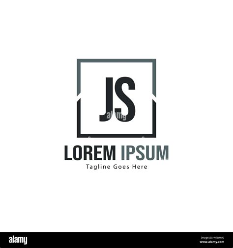 Initial JS Logo Template With Modern Frame Minimalist JS Letter Logo