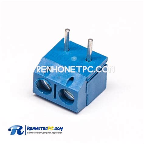 Terminal Block Connectors 2pin Straight Blue Screw Type For PCB Mount Renhotecpc Com