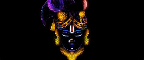 Shri Krishna Images Hd Black Screen Wallpaper