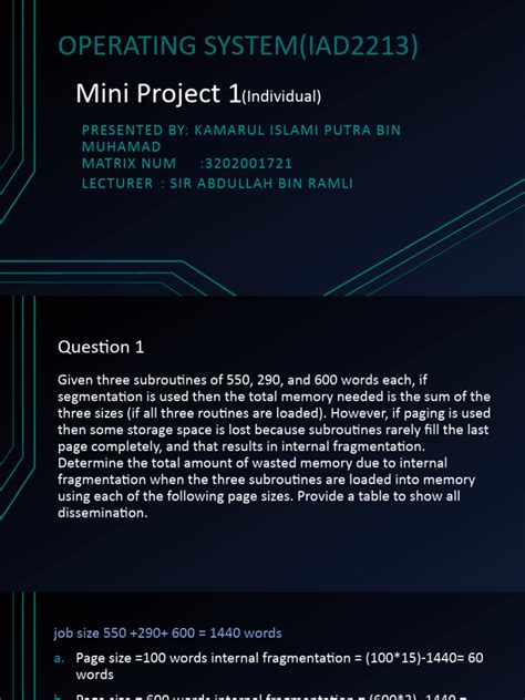 Mini Project 1 Os Pdf