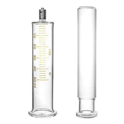 2 Pack Luer Lock Reusable Glass Syringe With No Needle 50ml Fruugo Uk