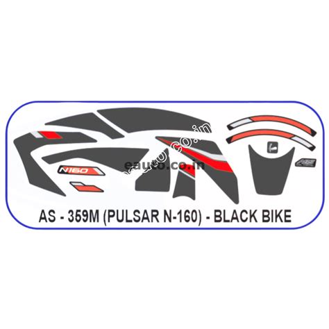 Graphics Sticker Set For Bajaj Pulsar N160 Black Vehicle Both Side