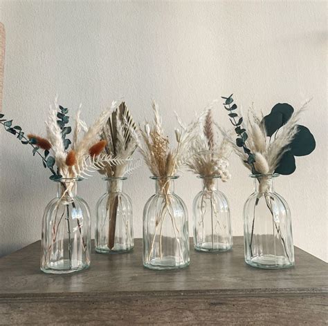 Small Vase With Dried Flowers Small Dried Flower Bouquet Boho Wedding