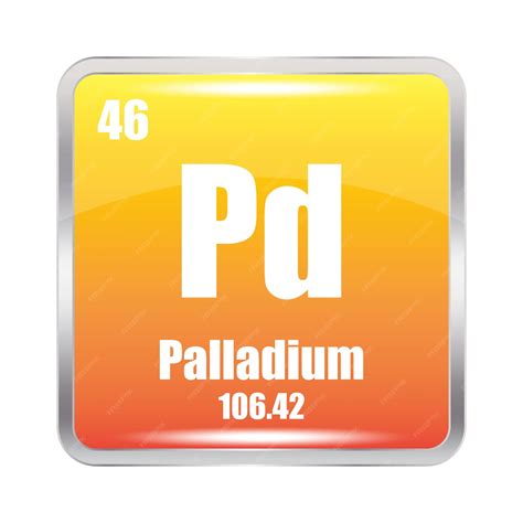 Premium Vector Palladium Icon Pd Chemical Element Atomic Number 46