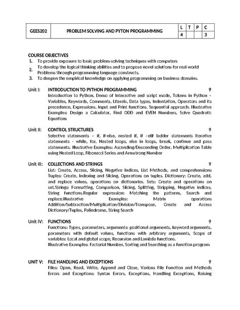 Gees202 Python Programming Problem Solving Techniques And Course