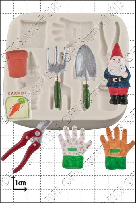 Gardening Tools Silicone Mould By Fpc Sugarcraft Fpcsugarcraft