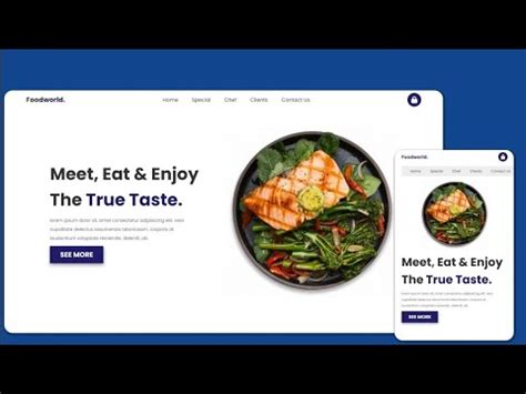 How To Make A Responsive Food WebSite Design Using HTML & CSS , Step By Step. - YouTube