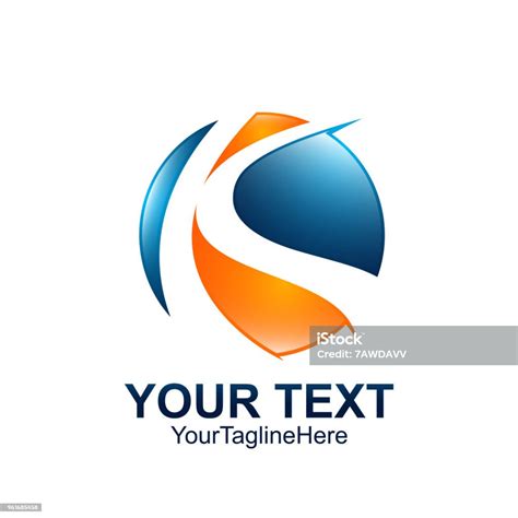 首字母 K 徽標範本彩色藍色橙色圓圈波浪旋風商業和公司身份設計向量圖形及更多字母表圖片 字母表 印尼 商務 Istock