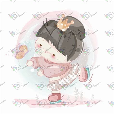 وکتور کودکانه دختر اسکیت سوار کد 11102 عکس گراف