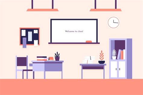 Premium Vector Empty School Class Background For Conference