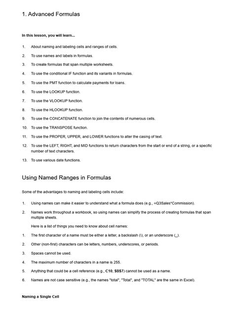 Advanced Formulas Pdf Computer Programming