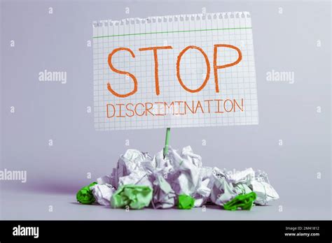 Text Caption Presenting Stop Discrimination Internet Concept Prevent