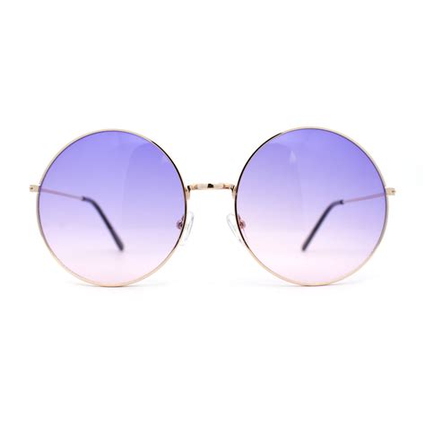 Classic Oversize Joplin Style Hippie Round Circle Lens Sunglasses Gold