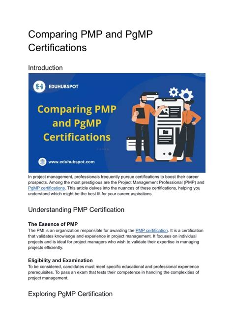 Ppt Comparing Pmp And Pgmp Certifications Powerpoint Presentation