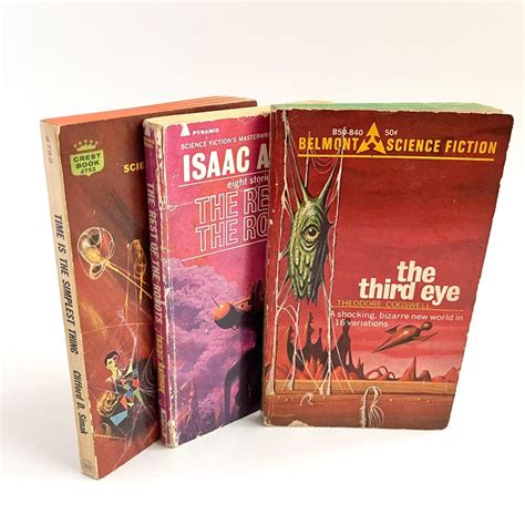 1960s Sci Fi Paperbacks Set Of 3 Asimov Robots Telepathy Geek Ts