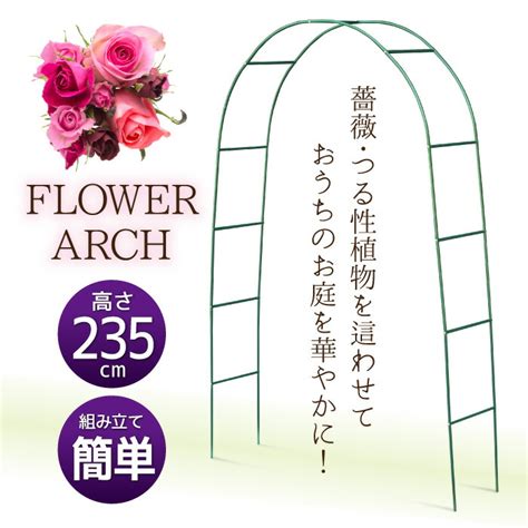 楽天市場組み立てかんたん フラワーアーチ スチールパイプ バラ アーチ 薔薇 つる性植物 バラ用資材 トピアリー トレリス オベリスク
