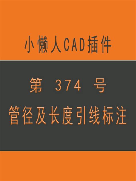 小懒人cad插件：374 管径及长度引线标注 cad插件 cass插件 度小视
