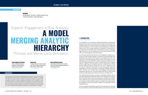 Pdf Experts Engagement In Risk Analysisn A Model Merging Analytic Hierarchy Process And