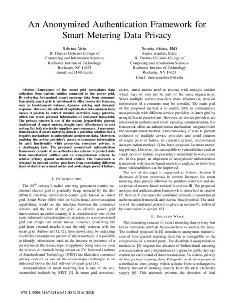 pdf an anonymized authentication framework for smart metering data