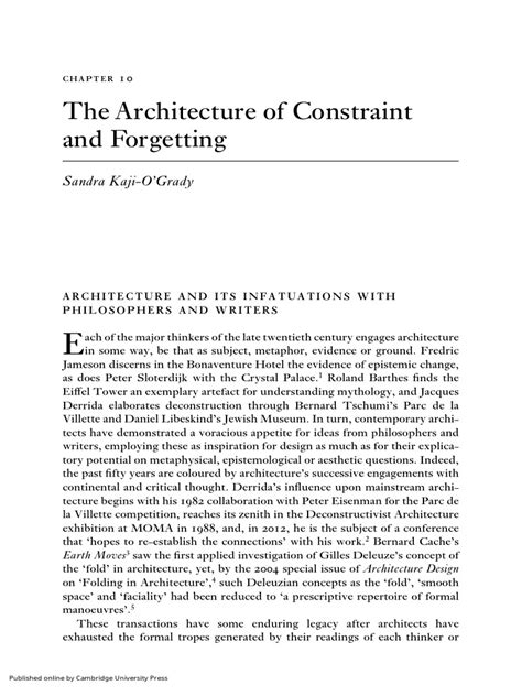 Perecs Relative Scarcity In Architectural Discourse Revisiting His