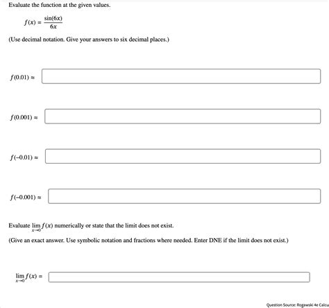 Solved Evaluate The Function At The Given Values Chegg
