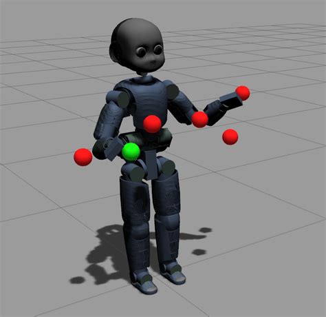 the simulated icub robot in our experimental setup when a sphere is