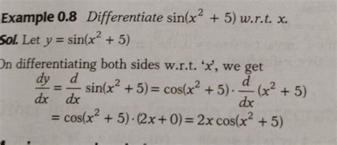 Example Differentiate Sin X W R T X Sol Let Y Sin X On Dif