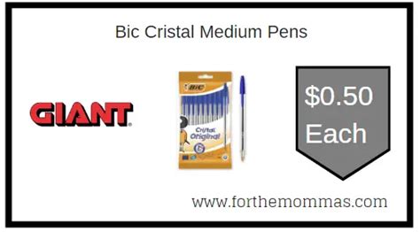 Bic Cristal Pens Just 050 Each At Giant
