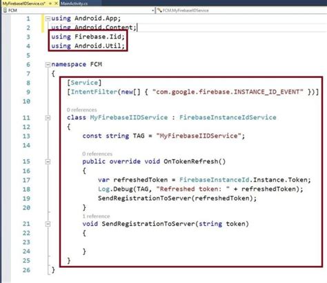 Xamarin Android Google Firebase Cloud Messaging FCM