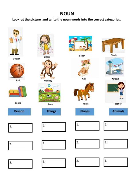 Free Printable Noun Worksheets For Grade 1 Worksheets Library