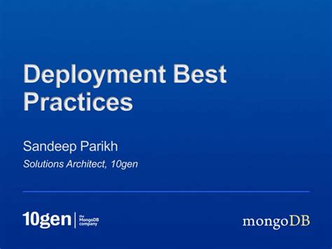 Webinar Deployment Best Practices Pdf Databases Computer
