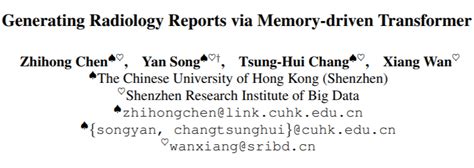 使用memory Driven Transformer生成医疗影像报告 Csdn博客