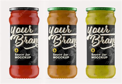 Premium Psd Tomato Sauce Jar Mockup