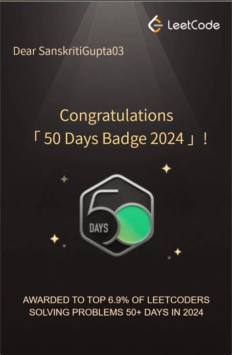completed 50 leetcode challenges sanskriti gupta posted on the