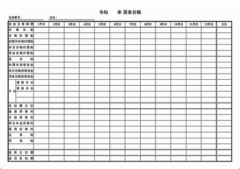 Excelで自動計算できる賃金台帳と手書き用テンプレート テンプレートの無料ダウンロード