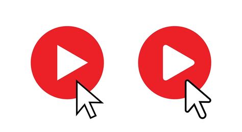 Play Button Click Cursor Icon Streaming Ui Concept 53242913 Vector Art