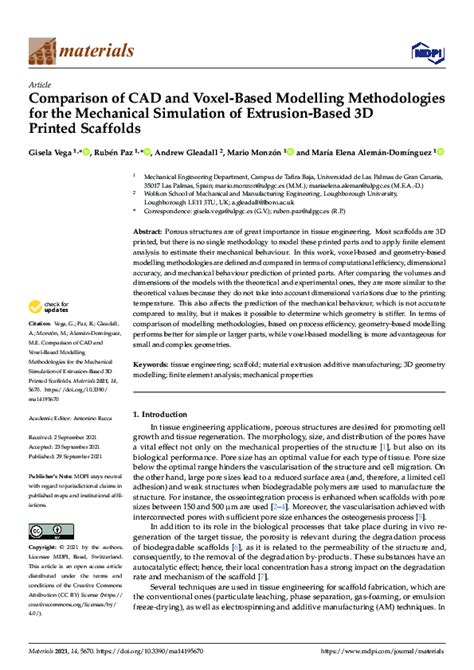 pdf comparison of cad and voxel based modelling methodologies for the